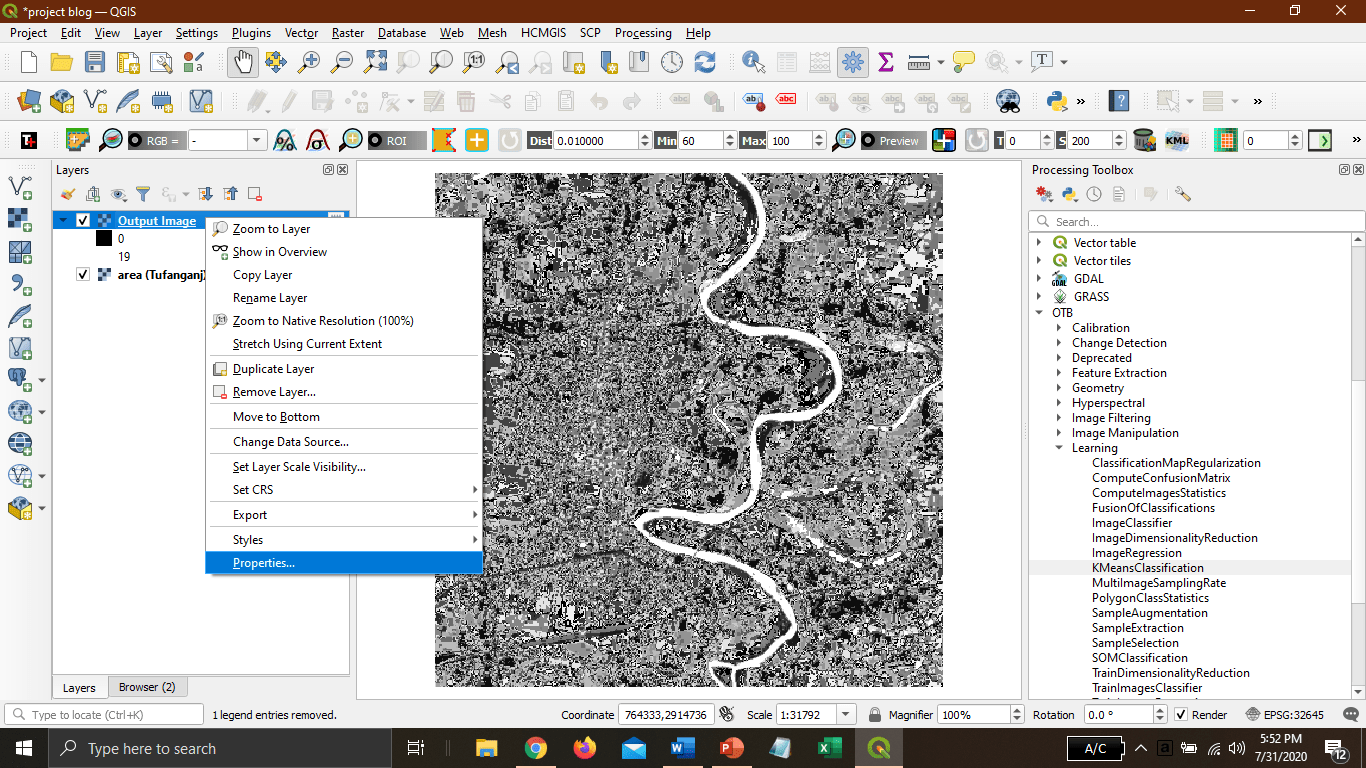 Unsupervised Image Classification Using Kmeans Classification In Qgis Geographical Analysis