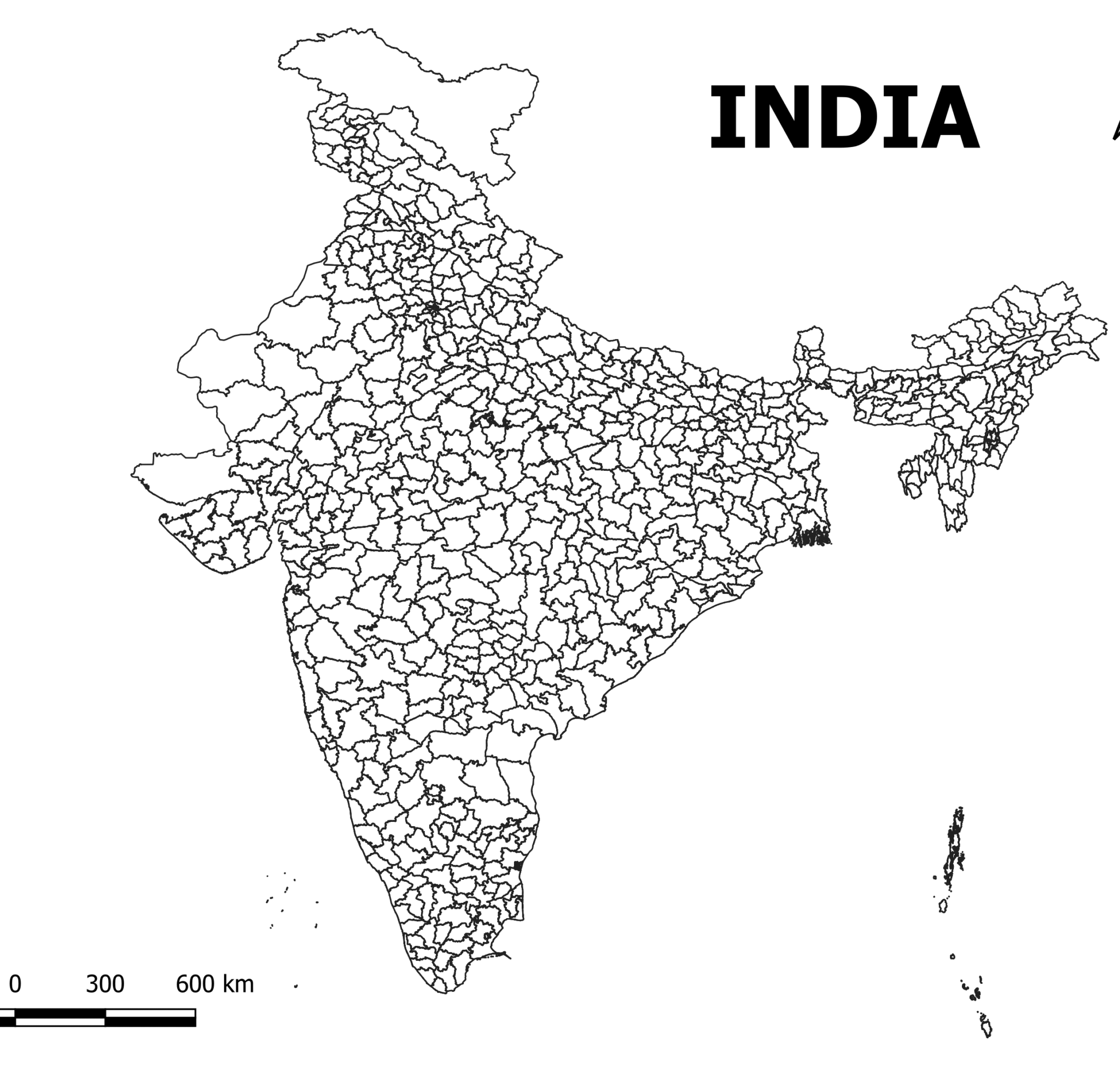 India Shapefile with all States and Districts (2025) - Geographical ...