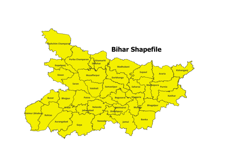Bihar Districts Shapefiles (2026) - Free Download - Geographical Analysis