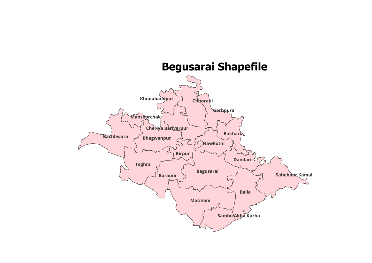 Begusarai District Shapefile 2026 (Blocks Included) - Geographical Analysis