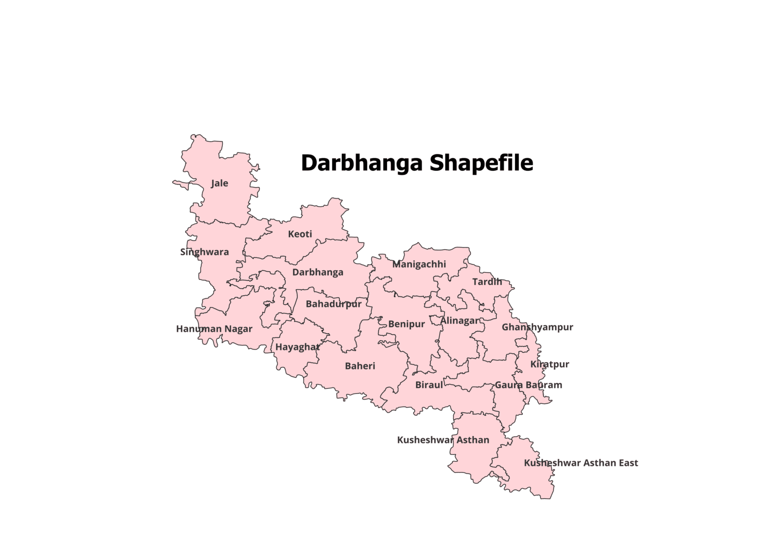 Darbhanga District Shapefile 2025 (Blocks Included) - Geographical Analysis