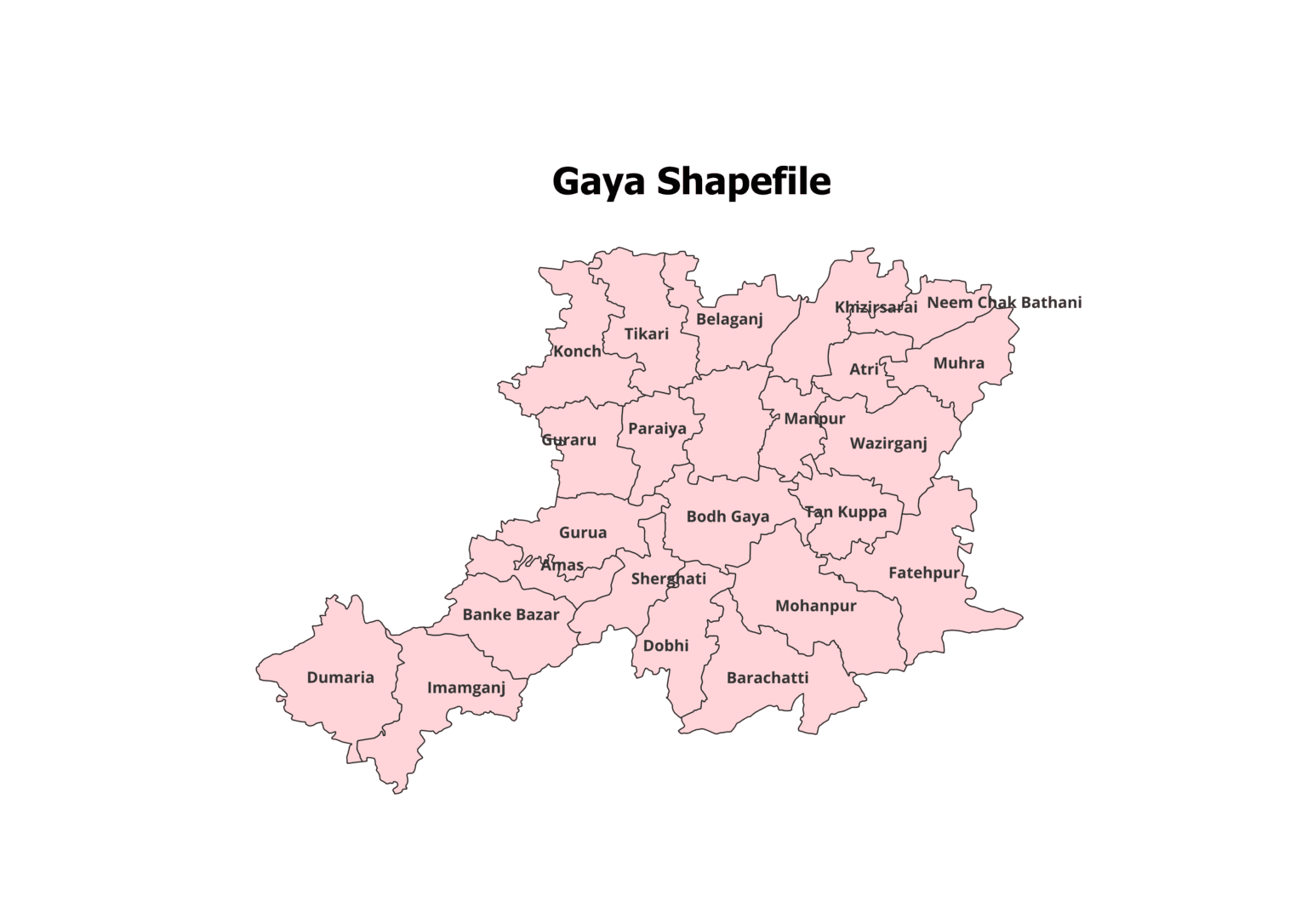Gaya District Shapefile 2026 (Blocks Included) - Geographical Analysis
