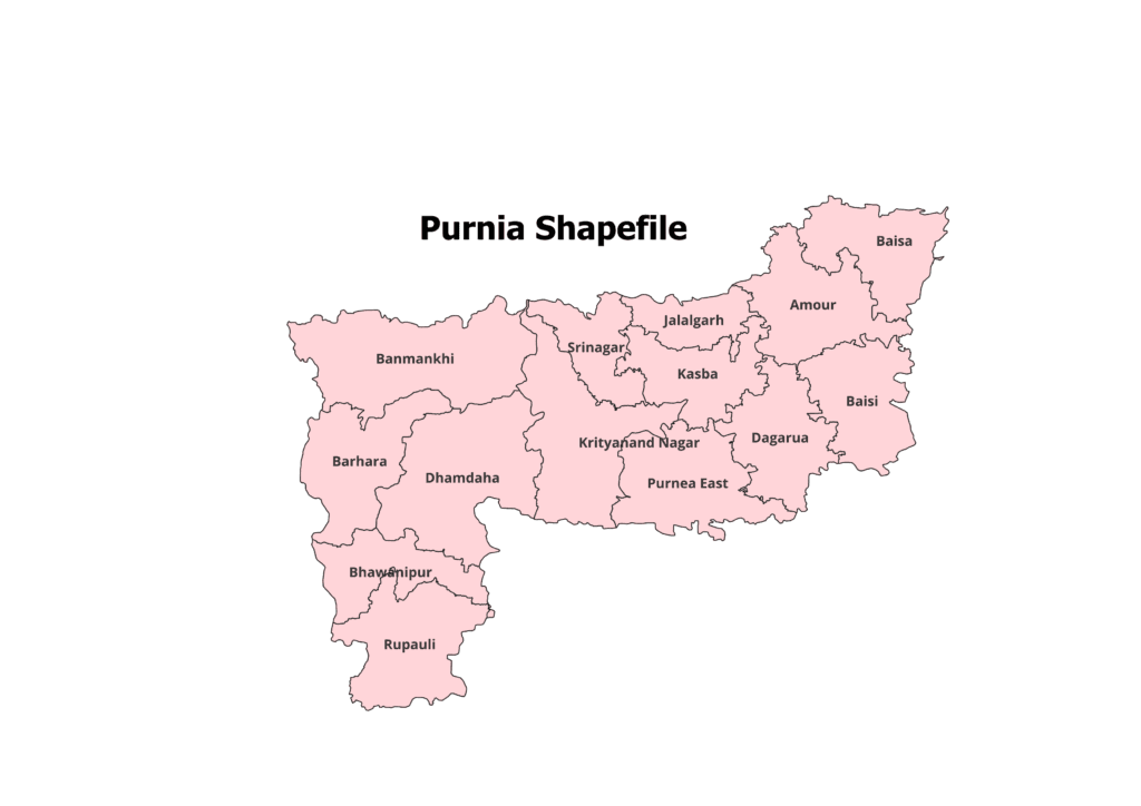 Purnia District Shapefile 2025 (Blocks Included) - Geographical Analysis