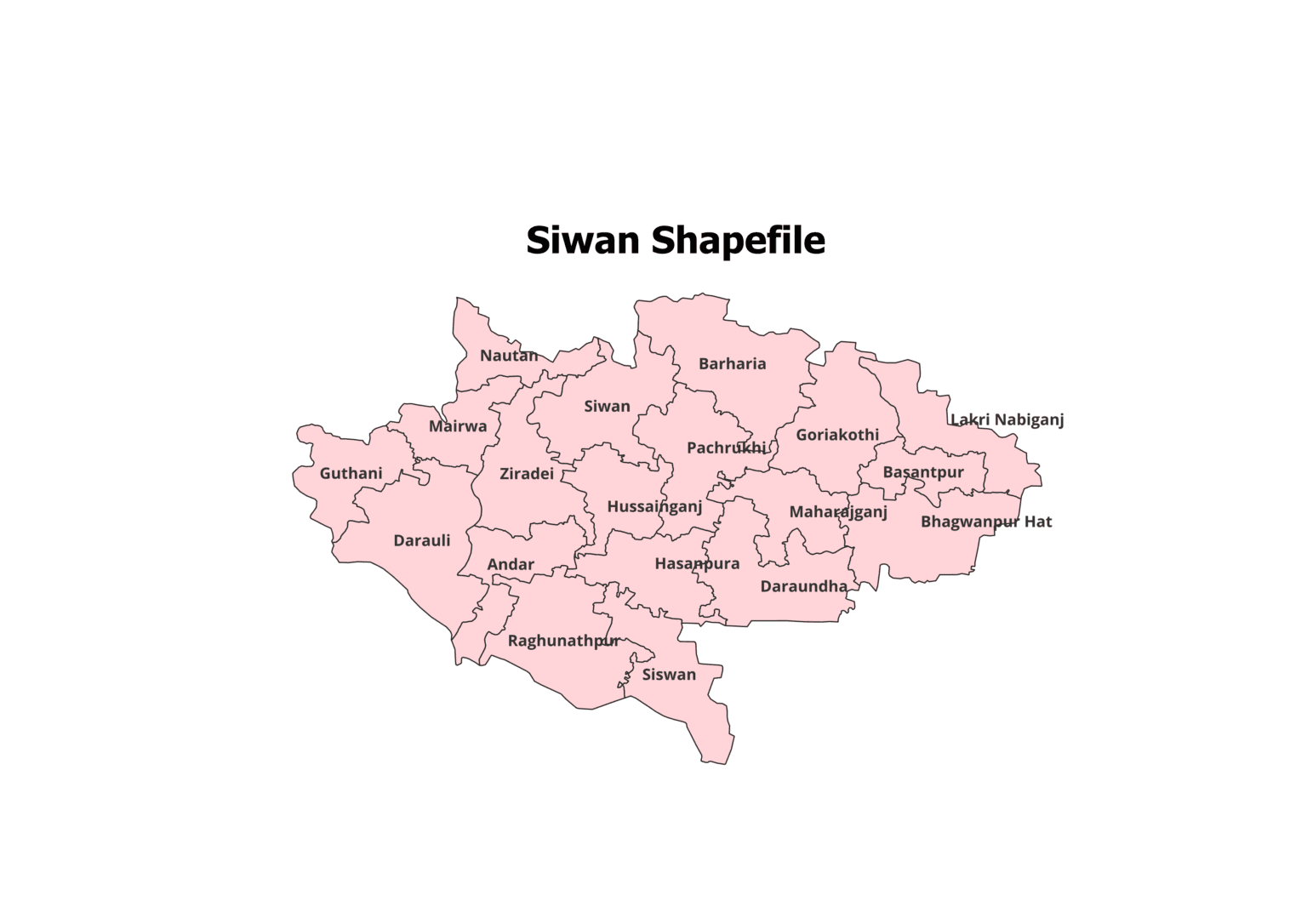 Siwan District Shapefile 2025 (Blocks Included) - Geographical Analysis